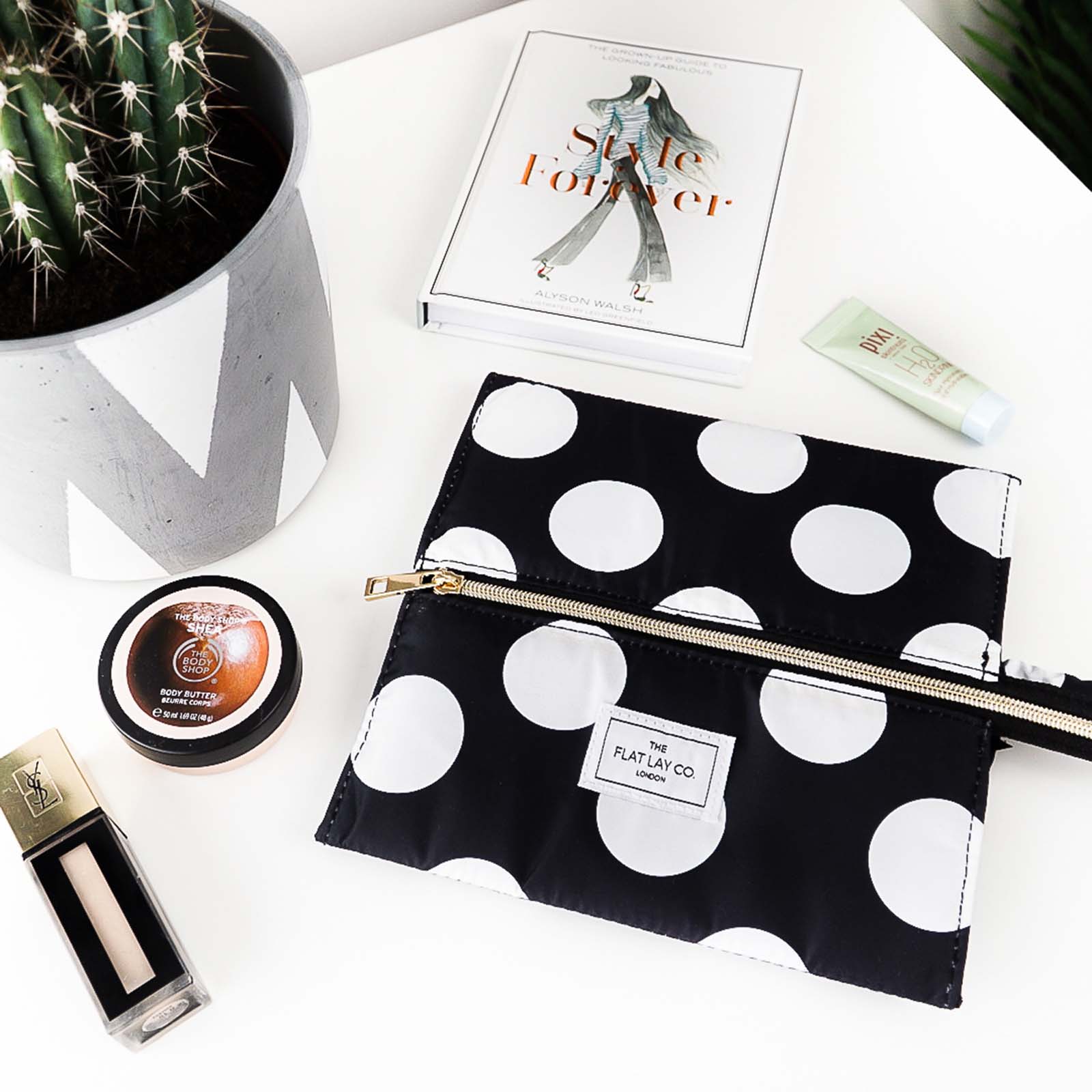 The Flat Lay Co. Open Flat Makeup Box Bag Double Spots | SEPHORA UK