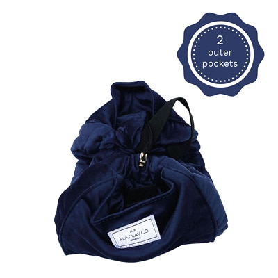 The Flat Lay Co. Open Flat Makeup Bag in Deep Blue Velvet | SEPHORA UK