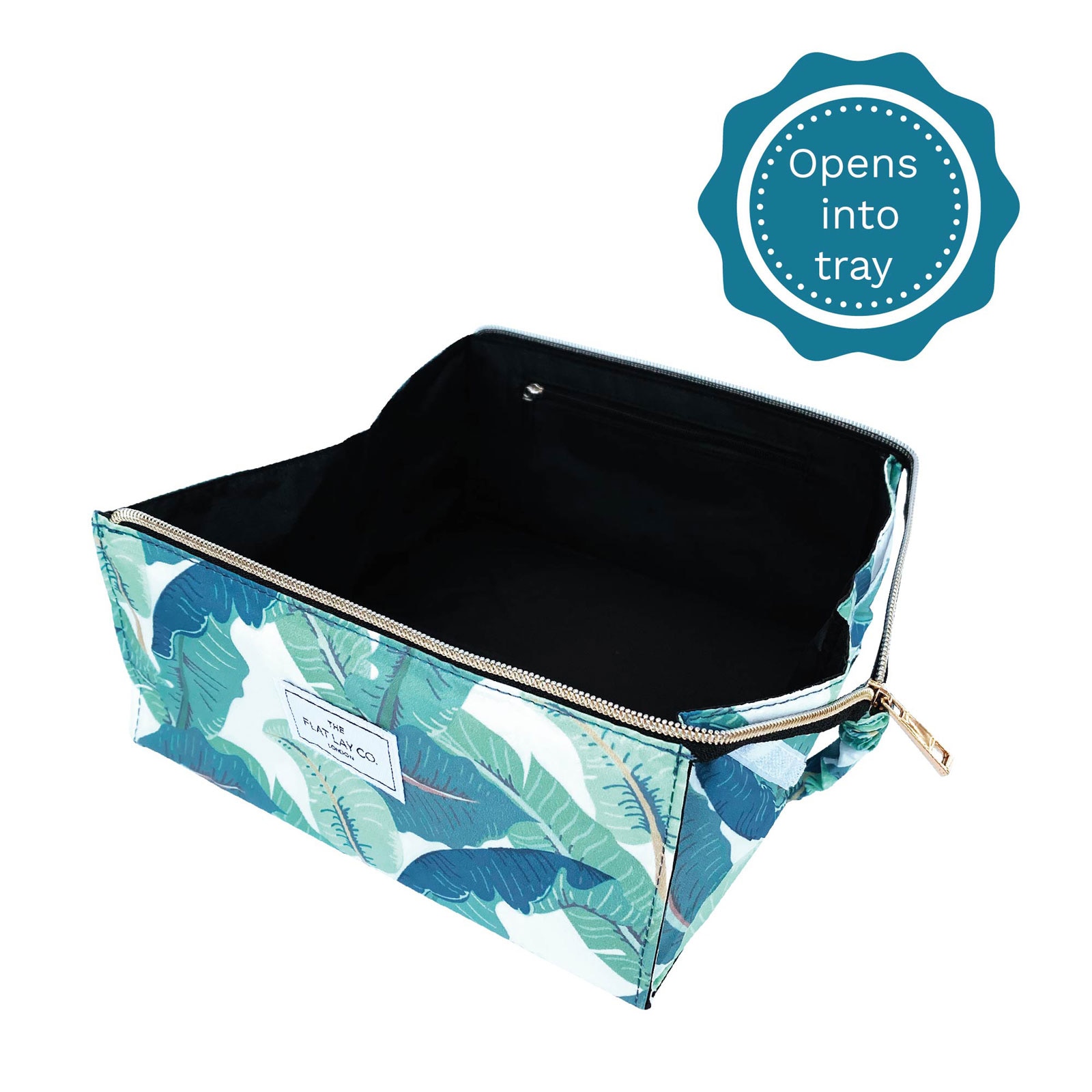 The Flat Lay Co. Open Flat Makeup Box Bag Tropical Leaves | SEPHORA UK