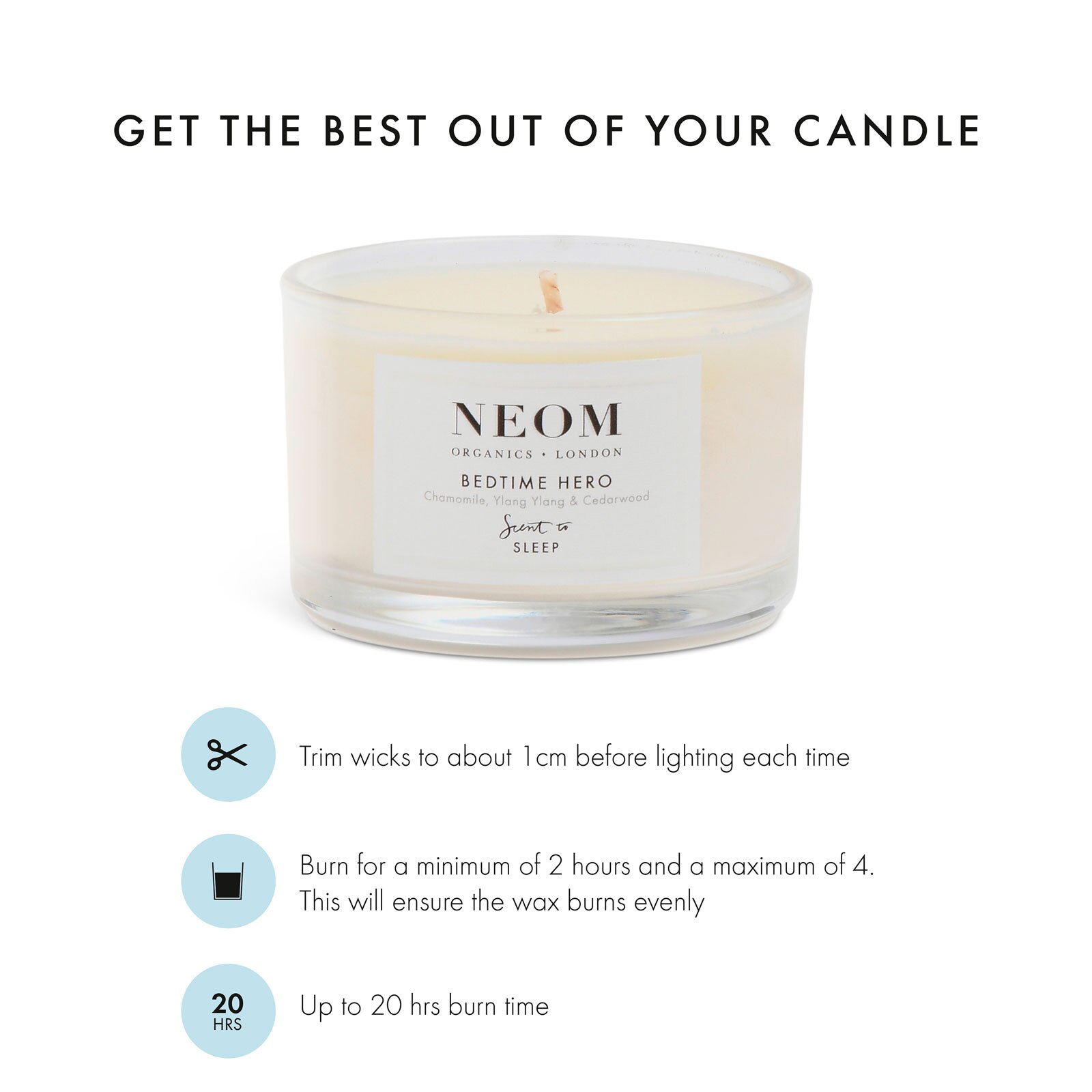 NEOM Bedtime Hero Travel Candle 75g | SEPHORA UK