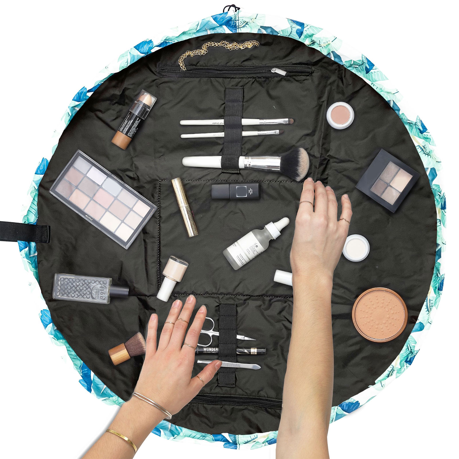 The Flat Lay Co. XXL Drawstring Makeup Bag in Tropical Leaves | SEPHORA UK