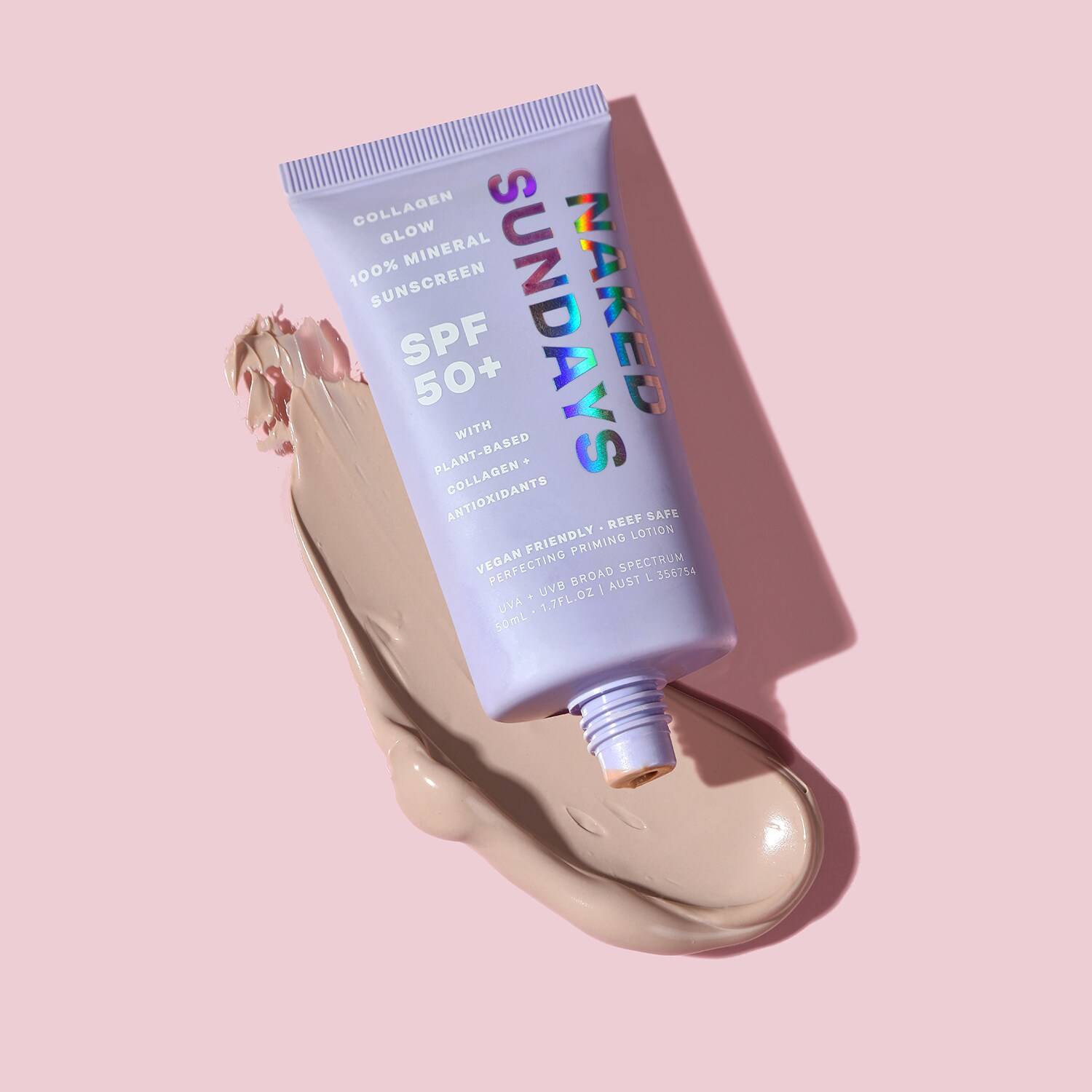 NAKED SUNDAYS SPF50+ Collagen Glow 100% Mineral Priming Perfecting ...