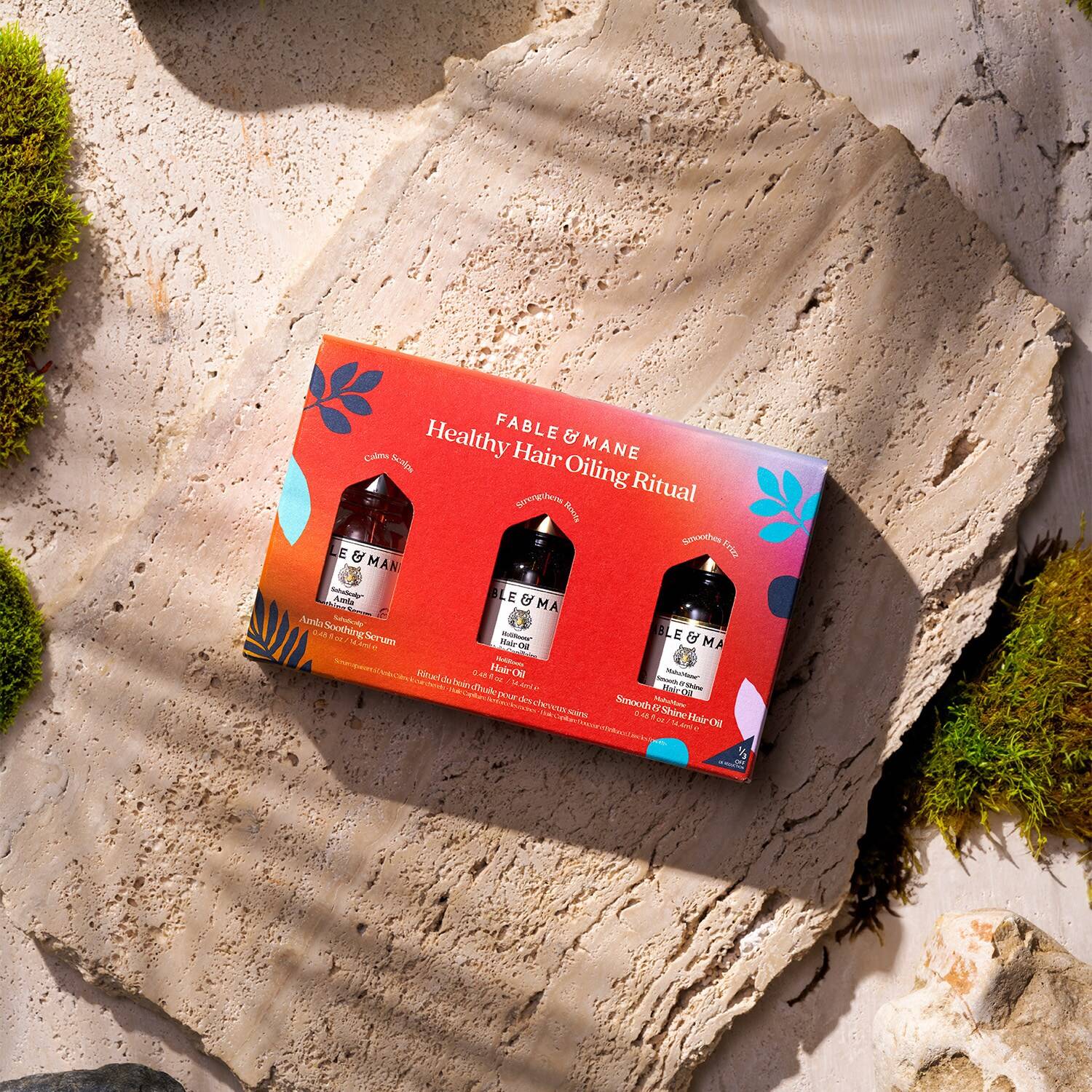 FABLE & MANE Healthy Hair Oiling Ritual - Calms scalps, Strengthens Roots, Smoothes Frizz 3 x 14 ...